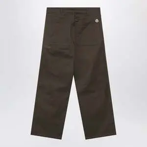 Moncler Khaki Technical Cotton Trousers - Green
