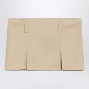 Miu Miu Soy-colored Mini Skirt In Wool And Cashmere - Cream
