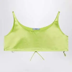 Prada Pistachio Top In Silk Duchesse - Green