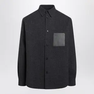 Loewe Dark Navy Shirt Jacket With Anagram Pocket