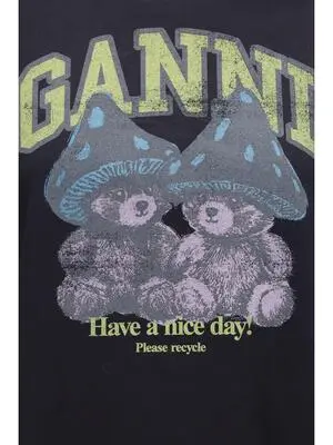 GANNI Mushroom Teddy Cotton T-shirt