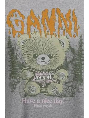 GANNI Teddy Forest Cotton T-shirt