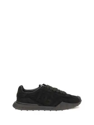 Dolce & Gabbana Dg Athletic Sneakers In Suede Leather - Black