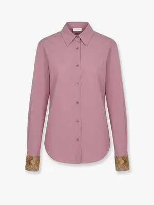 Dries Van Noten Chloris Cotton Shirt With Embroiders Cuffs - Multicolor