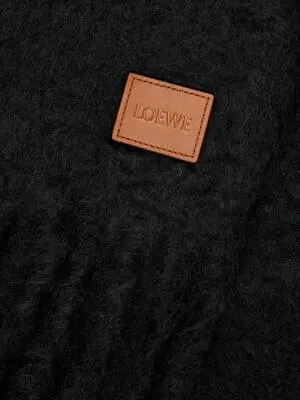 Loewe Mohair And Wool Scarf - Black