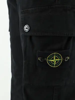 Stone Island Cargo Stretch Organic Cotton Trousers - Black