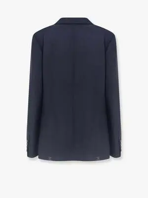 Dries Van Noten Barrysta Wool Blazer With Gold Embroidery