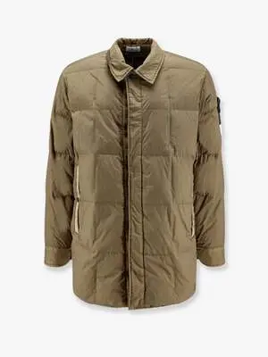 Stone Island Garment Dyed Crinkle Reps Ny Recycled Nylon Down Jacket With Side Logo Patch - Multicolor