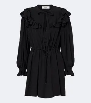 Chloé Ruffled Jacquard Silk Minidress