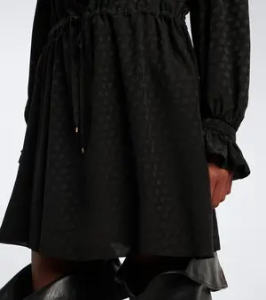 Chloé Ruffled Jacquard Silk Minidress
