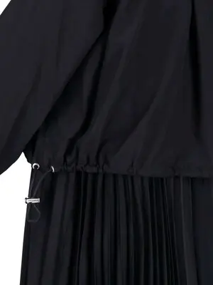 Sacai Midi Dress In Pleated Poplin