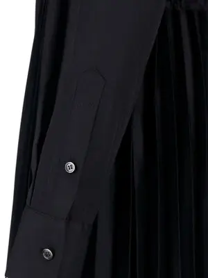 Sacai Midi Dress In Pleated Poplin