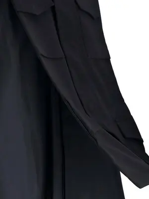 Sacai Maxi Shirt In Satin Crepe - Black