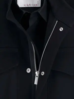 Sacai Maxi Shirt In Satin Crepe - Black