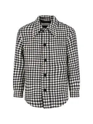 AMI Paris Virgin Wool Checked Jacket - Black