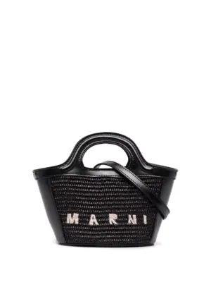 Marni Tropicalia Tote Bag With Logo - Black