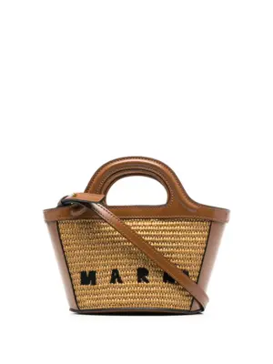 Marni Tropicalia Tote Bag With Embroidery - Brown