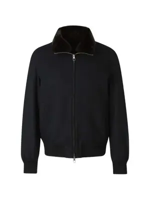 MONTECORE Faux-fur Collar Bomber Jacket - Black