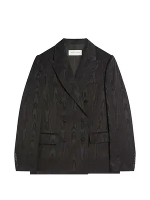 Dries Van Noten Moiré Double-breasted Blazer - Black