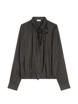 Dries Van Noten Cupro Blouse With Drawstring