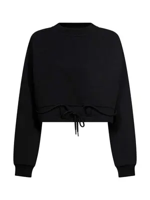 Dries Van Noten Drawstring Crew-neck Cropped Sweatshirt