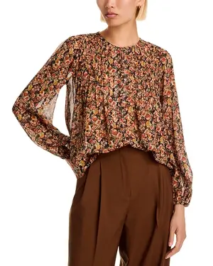 Aqua Ditsy Floral Button Front Top Exclusive