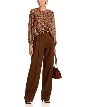 Aqua Ditsy Floral Button Front Top Exclusive