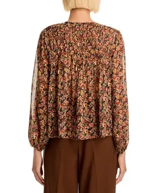 Aqua Ditsy Floral Button Front Top Exclusive