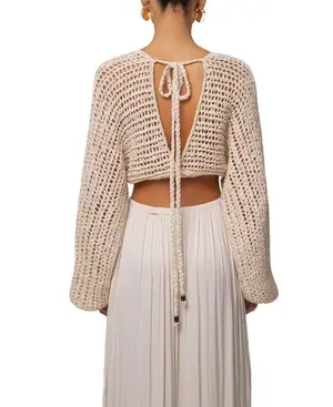 JLUXLABEL Deep Waters Crochet Top - Ivory