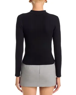 Aqua Gold Button Polo Sweater Exclusive - Black