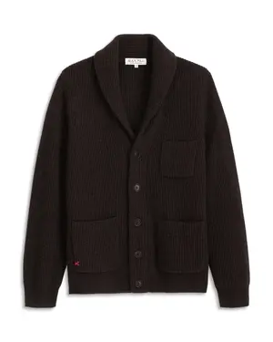 ALEX MILL Wallace Relaxed Fit Washed Cashmere Cardigan - Espresso
