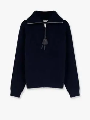 Celine Ribbed Wool And Cashmere Sweater - Blue