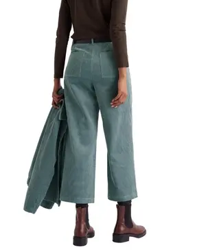 SEASALT CORNWALL Asphodel Cord Wide-leg Trousers - Lichen