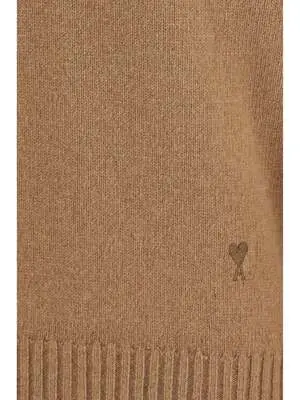 AMI Paris Cashmere And Wool Blend Sweater - Brown