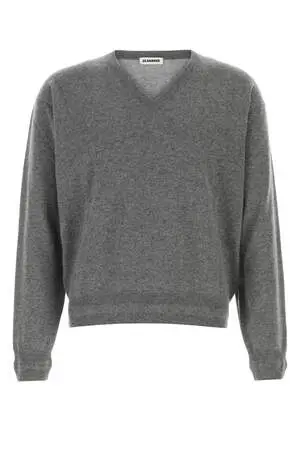 JIL SANDER Dark Grey Cashmere Sweater - Gray