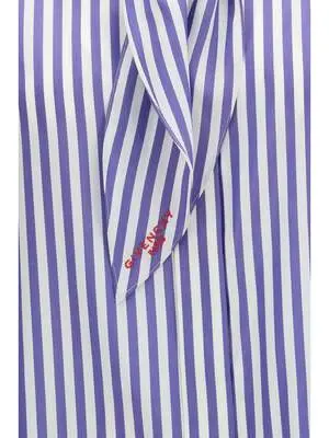 Givenchy Silk Striped Cocoon Shirt With Bow