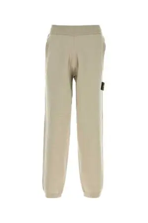 Stone Island Sage Wool Blend Joggers - Green