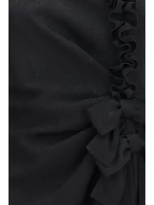 Alessandra Rich Silk Jacquard Mini Dress With Ruffles