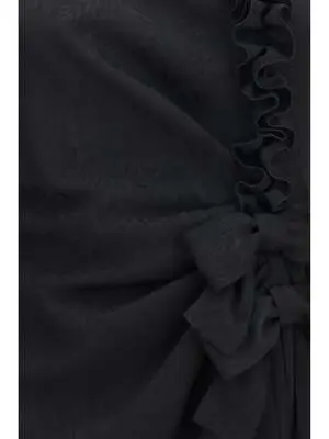Alessandra Rich Silk Jacquard Mini Dress With Ruffles