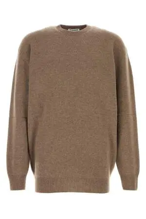 JIL SANDER Biscuit Wool Blend Oversize Sweater - Brown