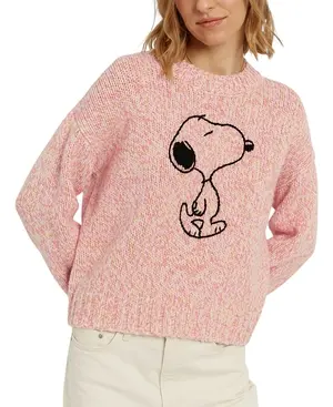 Chinti & Parker Merino Snoopy Marl Sweater - Multi Pink