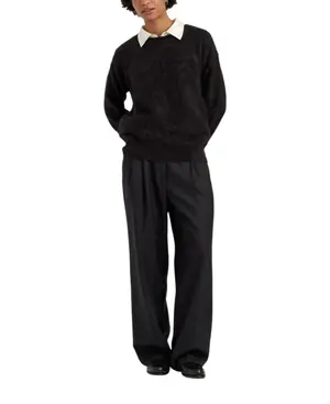 Chinti & Parker Brushed Cashmere Crew Neck Sweater - Black