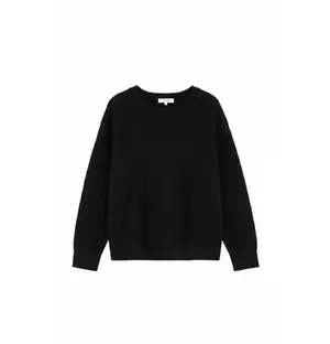Chinti & Parker Brushed Cashmere Crew Neck Sweater - Black