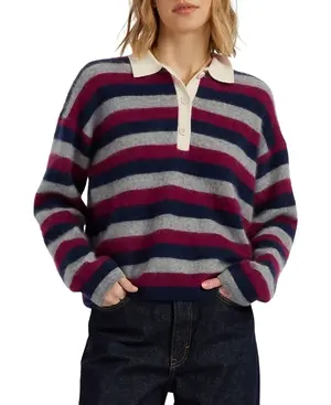Chinti & Parker Merino Stripe Polo Top Multi