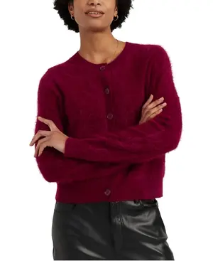 Chinti & Parker Brushed Cashmere Cardigan - Cherry