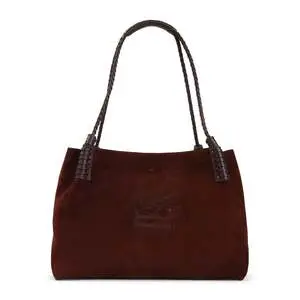 Etro Libra Medium Suede Shopping Bag - Brown