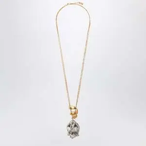 Chloé Gold/ Flower Pendant Necklace - Silver