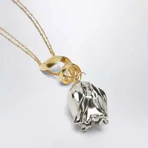 Chloé Gold/ Flower Pendant Necklace - Silver