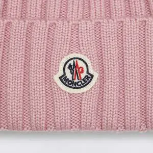 Moncler Wool Beanie With Pom-pom - Pink