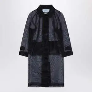 Prada Single-breasted Overcoat In Crinoline - Blue